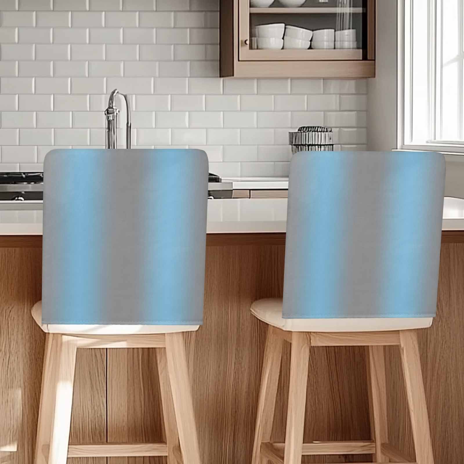 Grey Blue Gradient Modern Ombre Art Chair Covers Set of 4 Chair Back ...