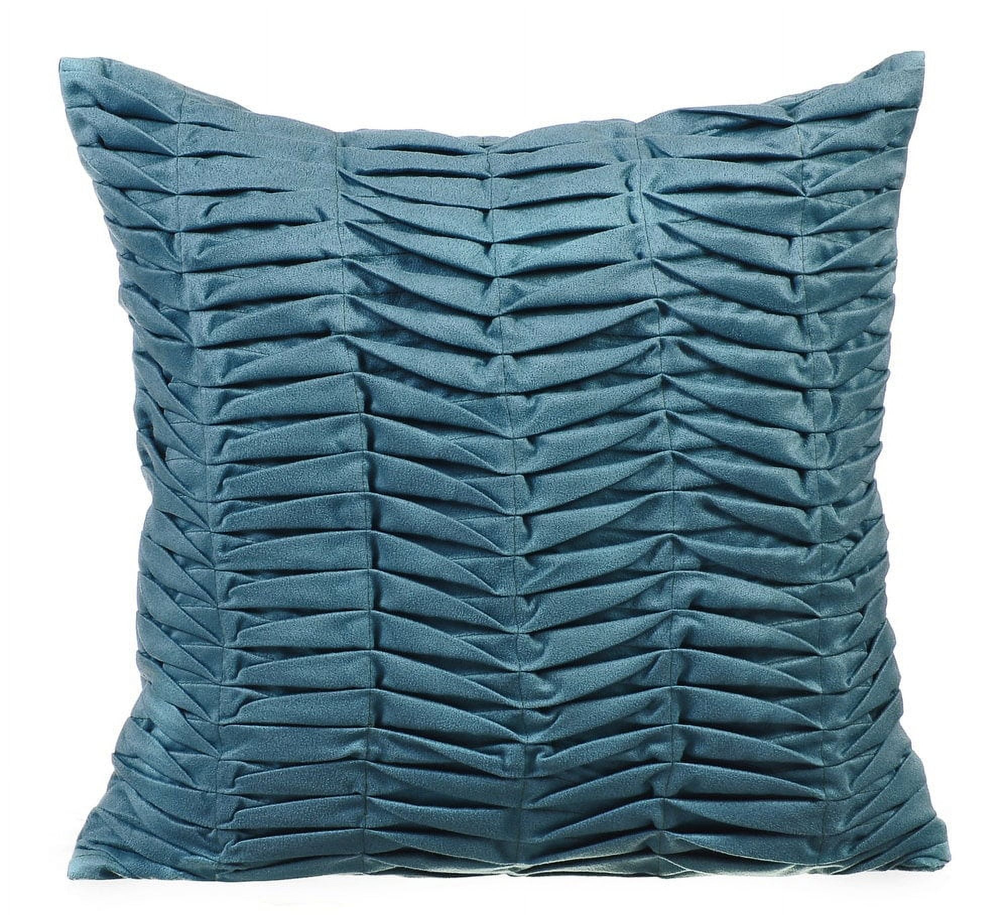 Grey Blue Pillows Cover, Textured Pintucks Solid Color Pillow Cover ...