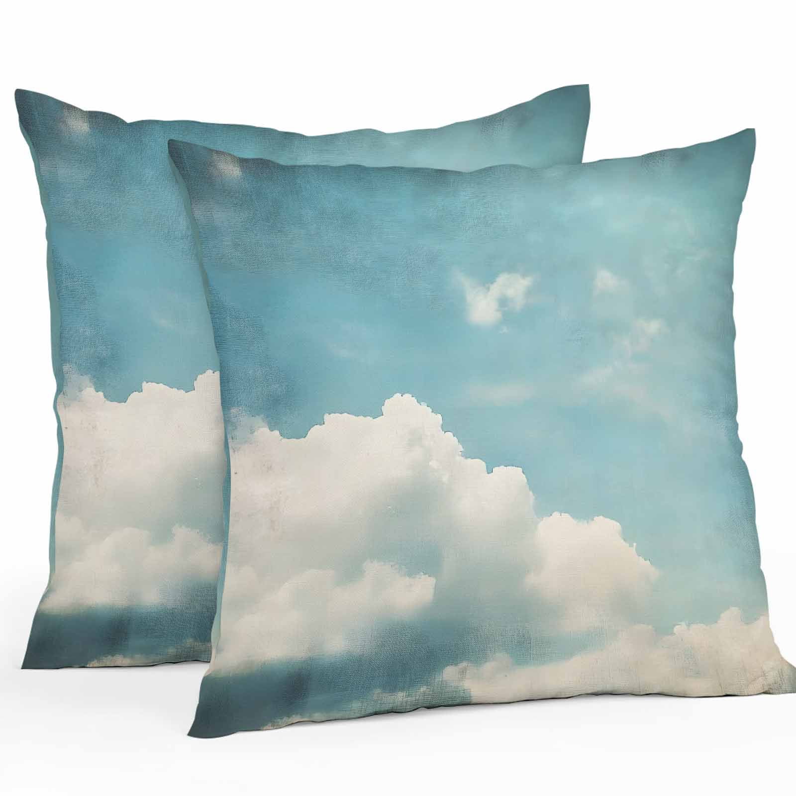 Grey Blue Sky Waterproof Outdoor Throw Pillow Covers 20''x20'' Pack 2, Pillow Cases Throw ...