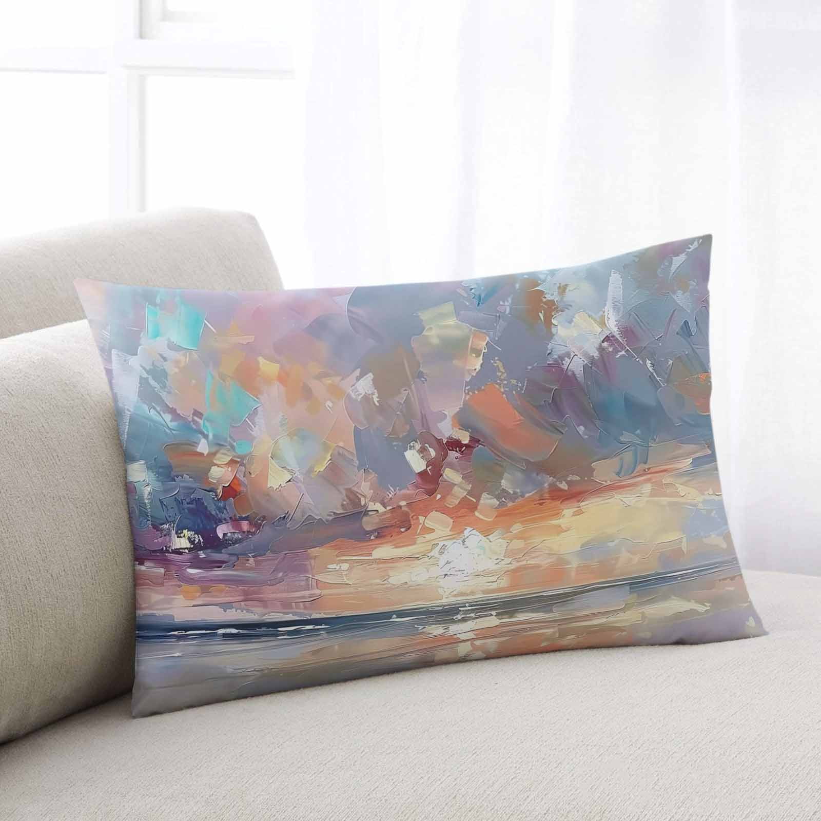 Grey Blue Teal Coastal Queen Size Pillow Cover,Pillowcase Protectors ...