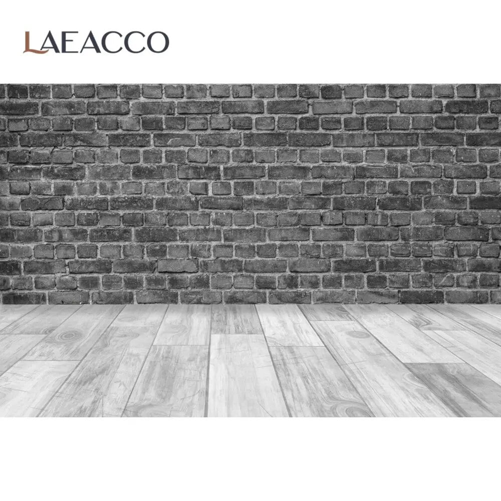 Grey Brick Wall Wood Texture Floor Backdrop For Photography Child ...