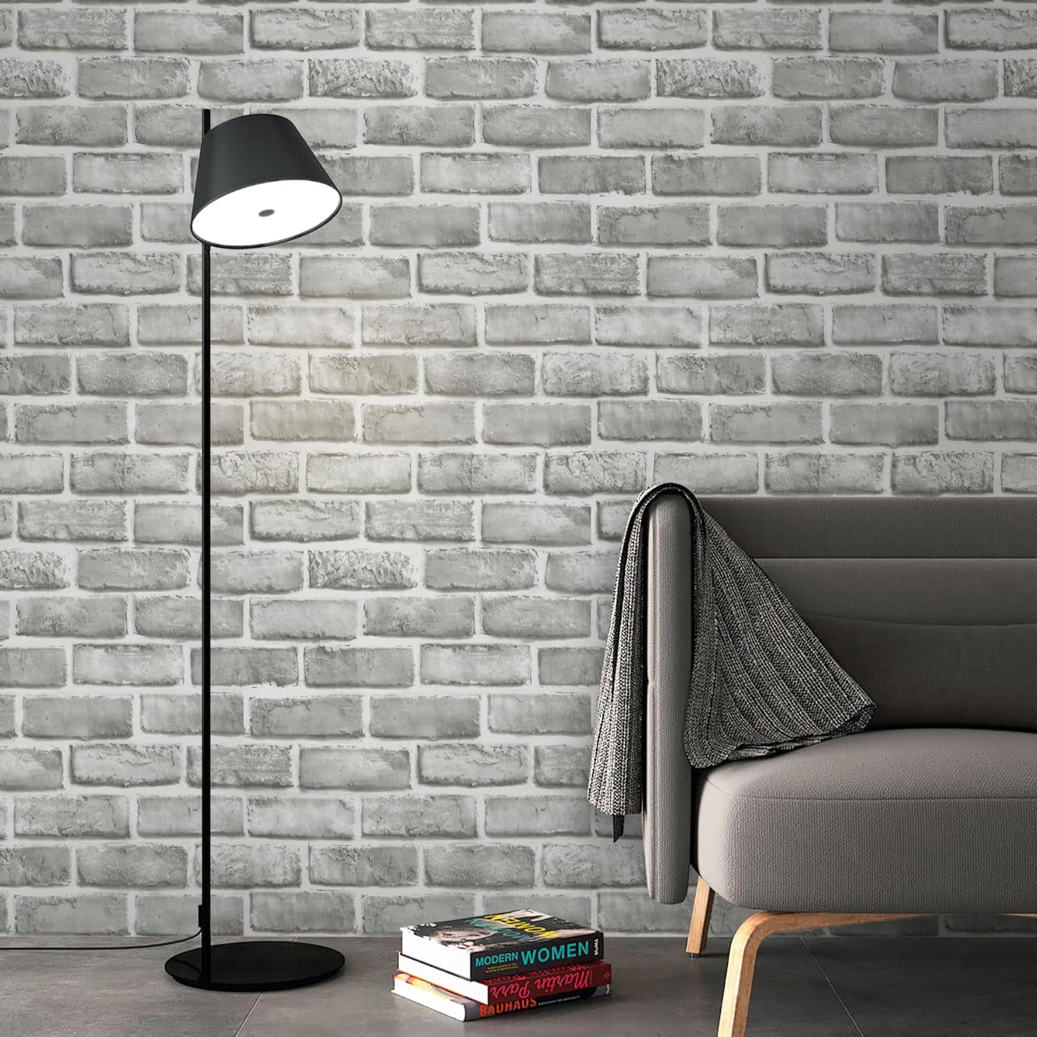 Grey Brick Wallpaper Peel and Wallpaper Brick Contact Paper Self ...