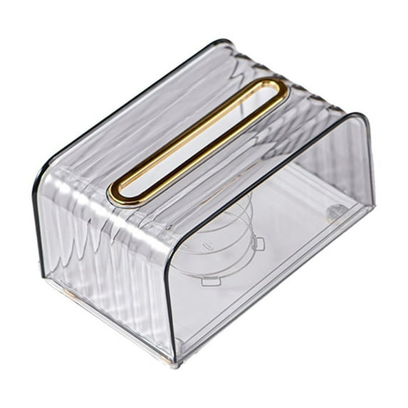 Grey Built In Spring Tissue Box With Transparent Top, Storage Drawer ...