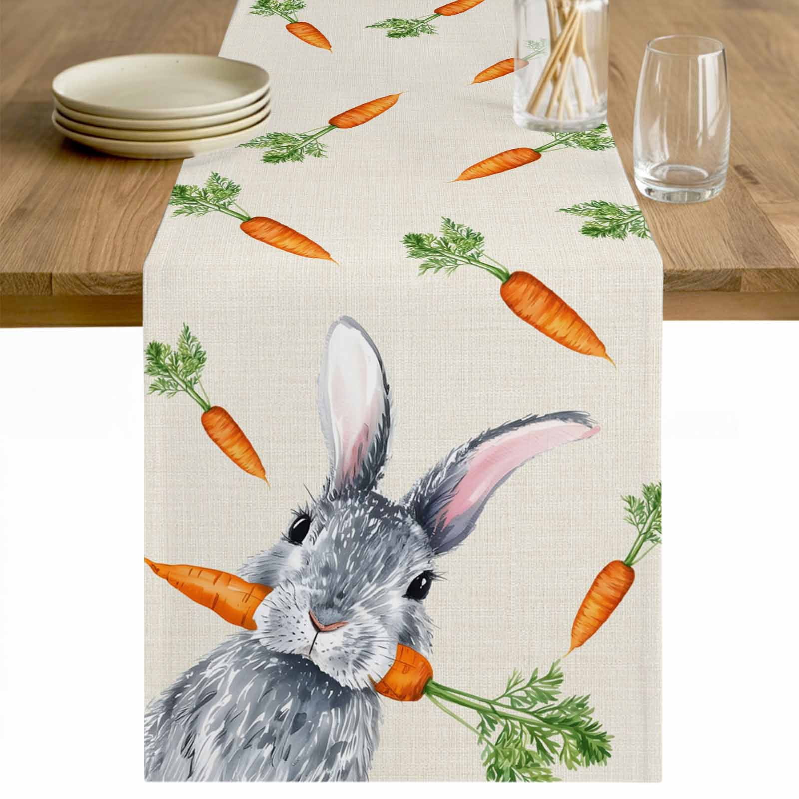 Grey Bunny Easter Table Runner 120 Inches Long Farmhouse Dress Scarves ...