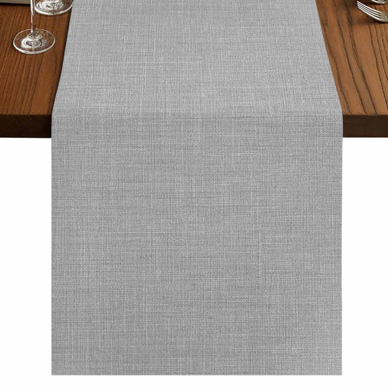 Grey Burlap Texture 48 Inch Table Runner, Farmhouse Vintage Gray ...