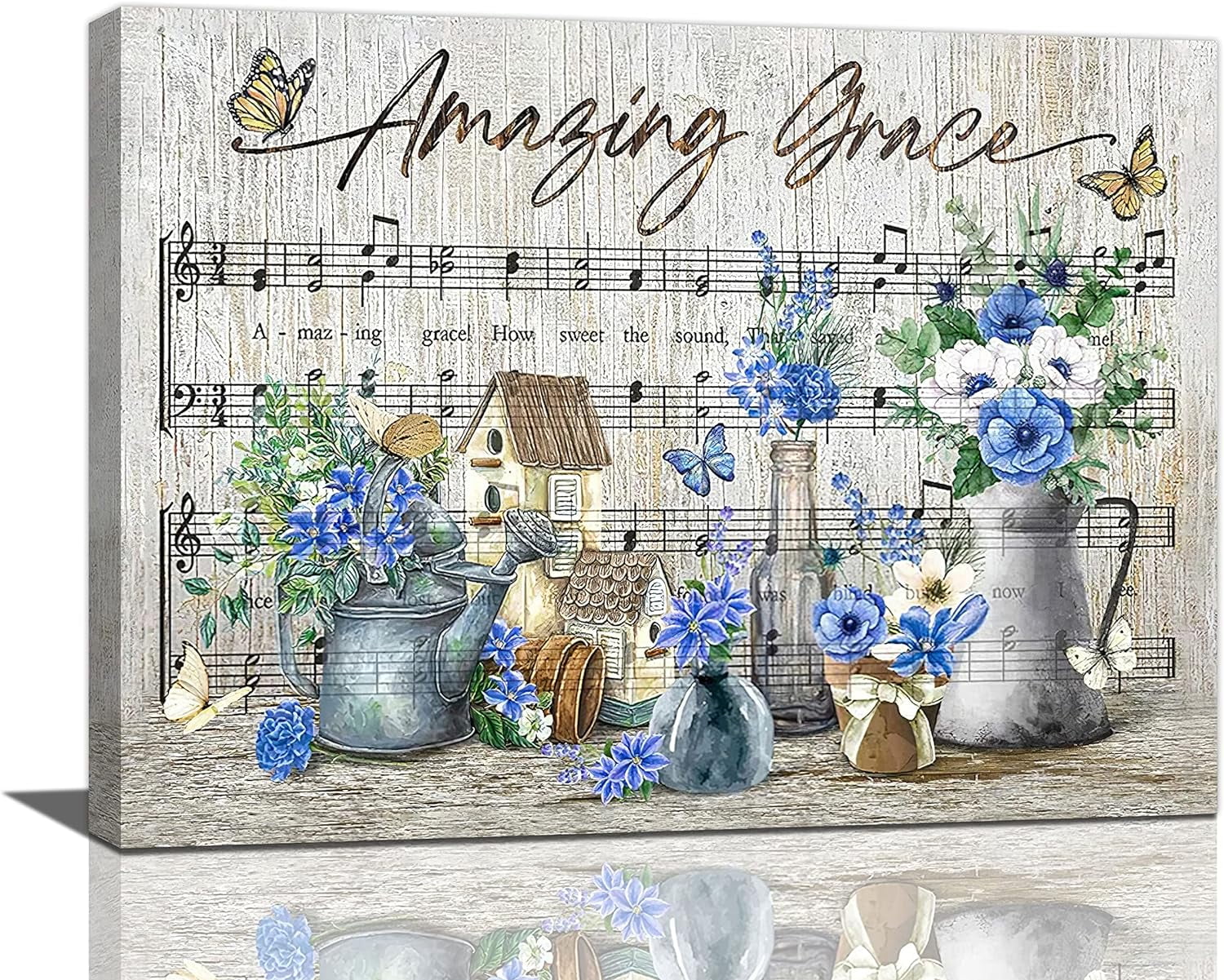 Grey Canis Amazing Grace 16"x12" Framed Painting Canvas Art Prints ...