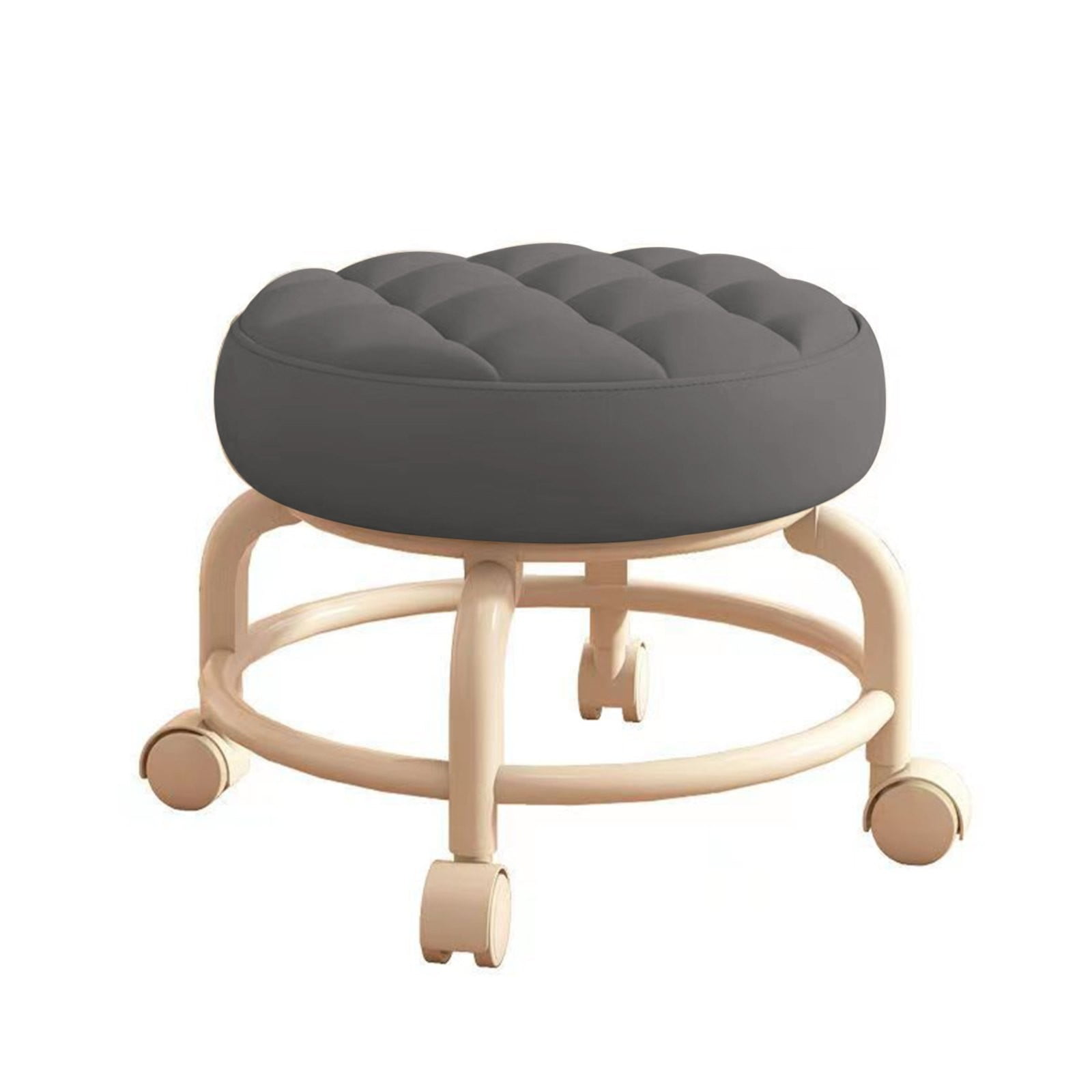Shiogb Grey Caster Stool, Mobile Low Rolling Stool With 360° Swivel ...