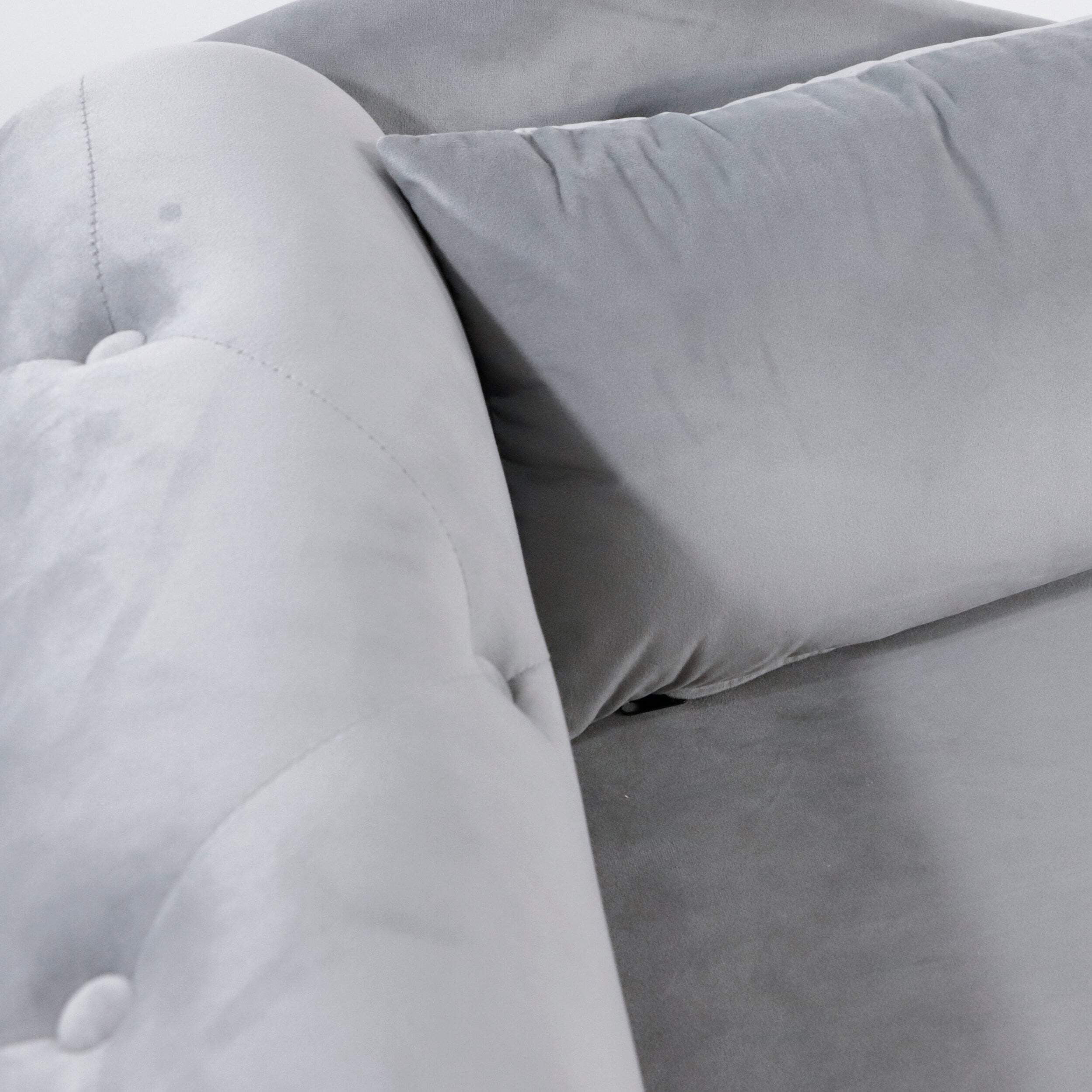 Grey Chaise Lounge Indoor,Velvet Lounge Chair For Bedroom With Storage ...