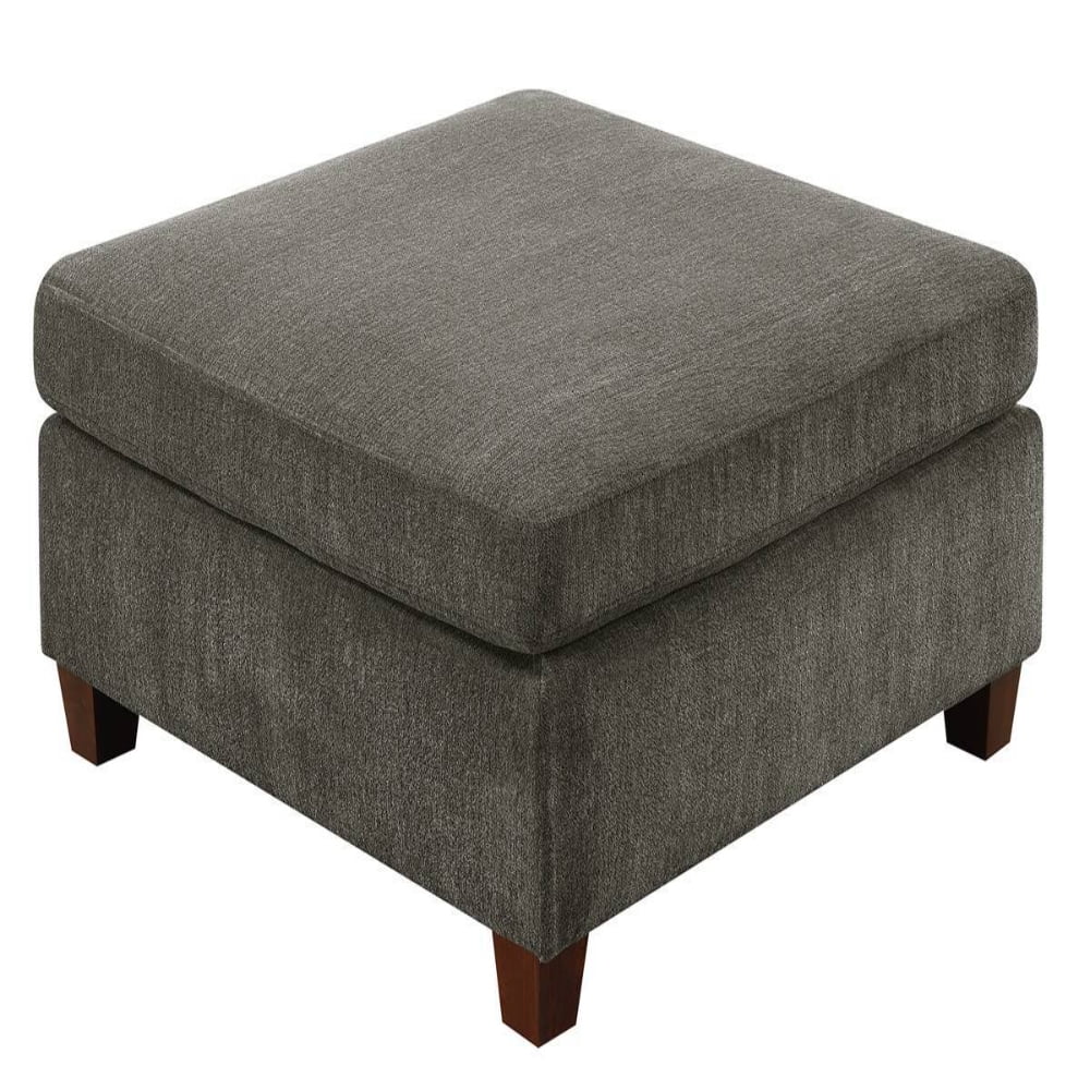 Grey Chenille Ottoman Footrest Storage Stool Living Room Accent ...