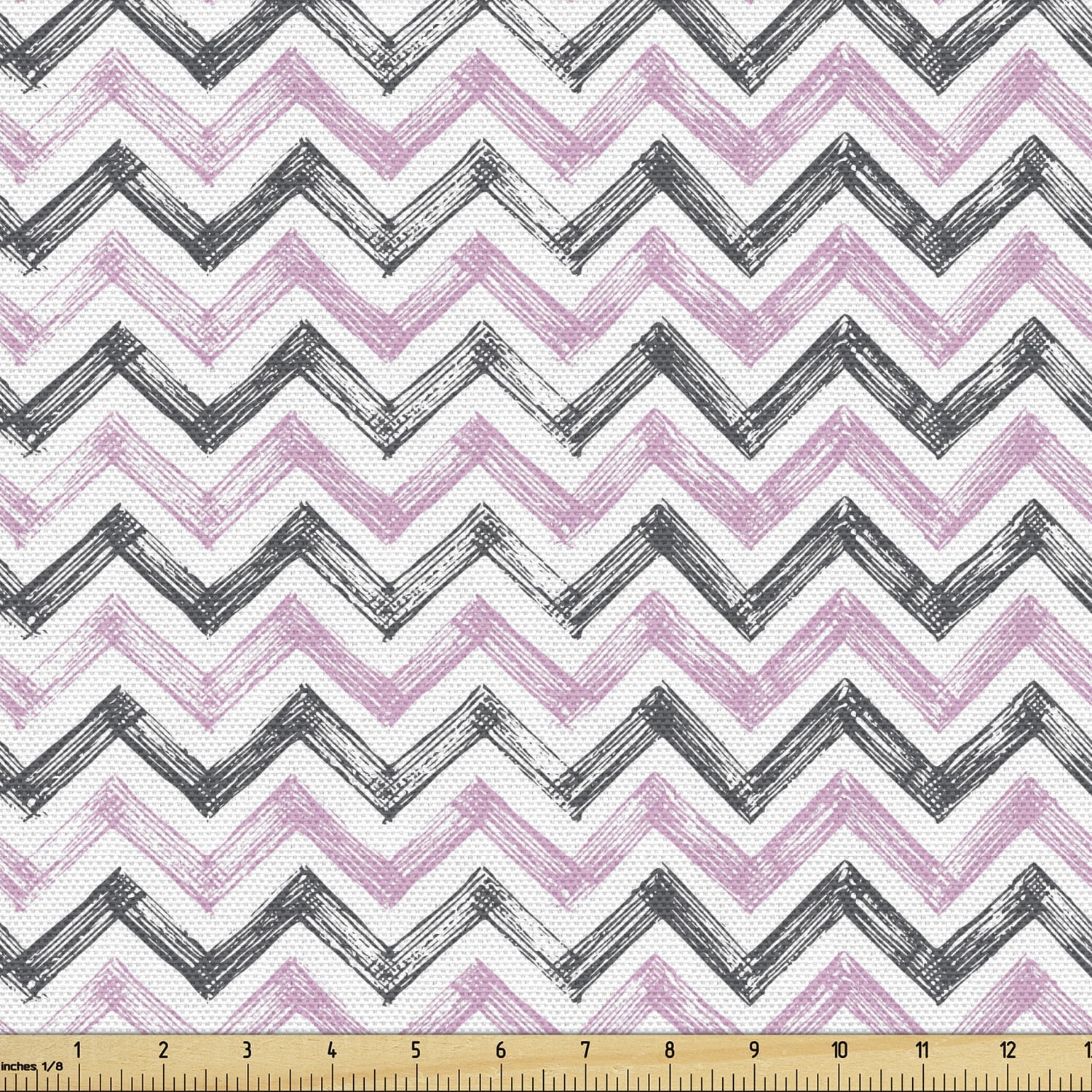 Ambesonne Grey Chevron Fabric by the Yard Upholstery, Sketch Pastel, 3 Yards, Pale Pink Dark ...