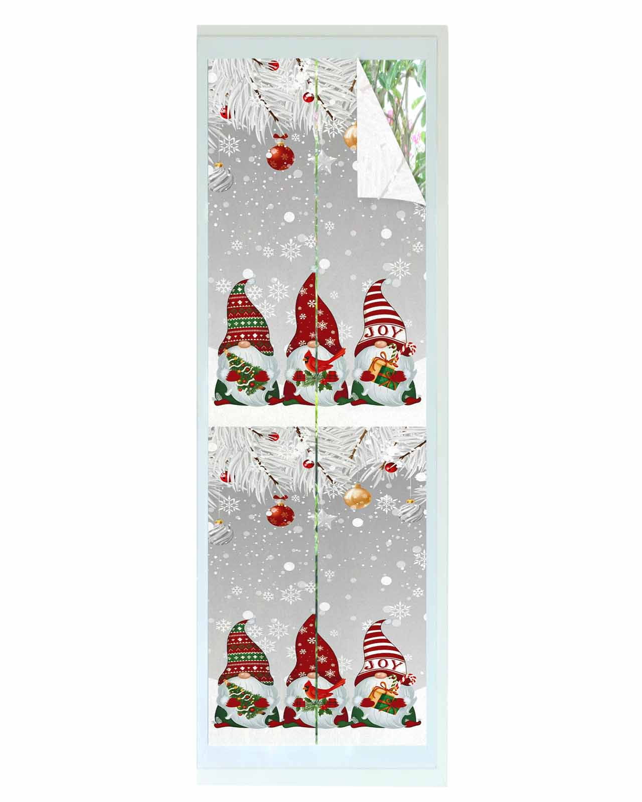 Grey Christmas Gnomes Window Privacy Film Stained Glass Window Film ...