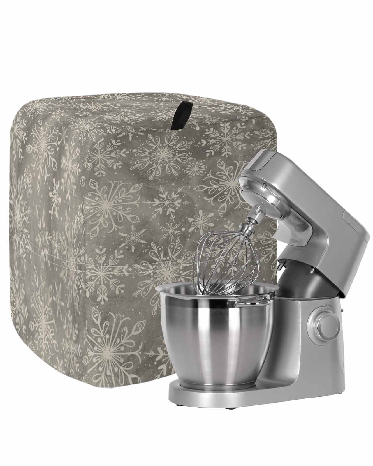 Grey Christmas Stand Mixer Dust Cover with Storage Pocket & Handles ...