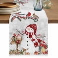 Grey Christmas Table Runner 120 Inches, Red Snowman Xmas Tree Snowflake ...
