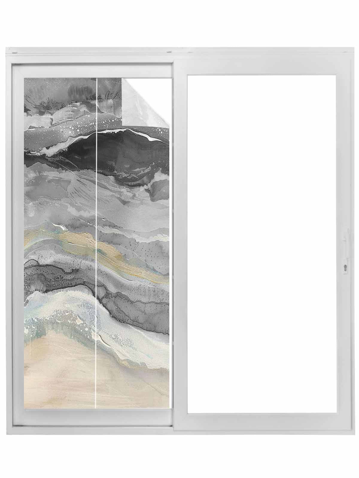 Grey Coastal Window Privacy Film Stained Glass Window Film Decorative ...