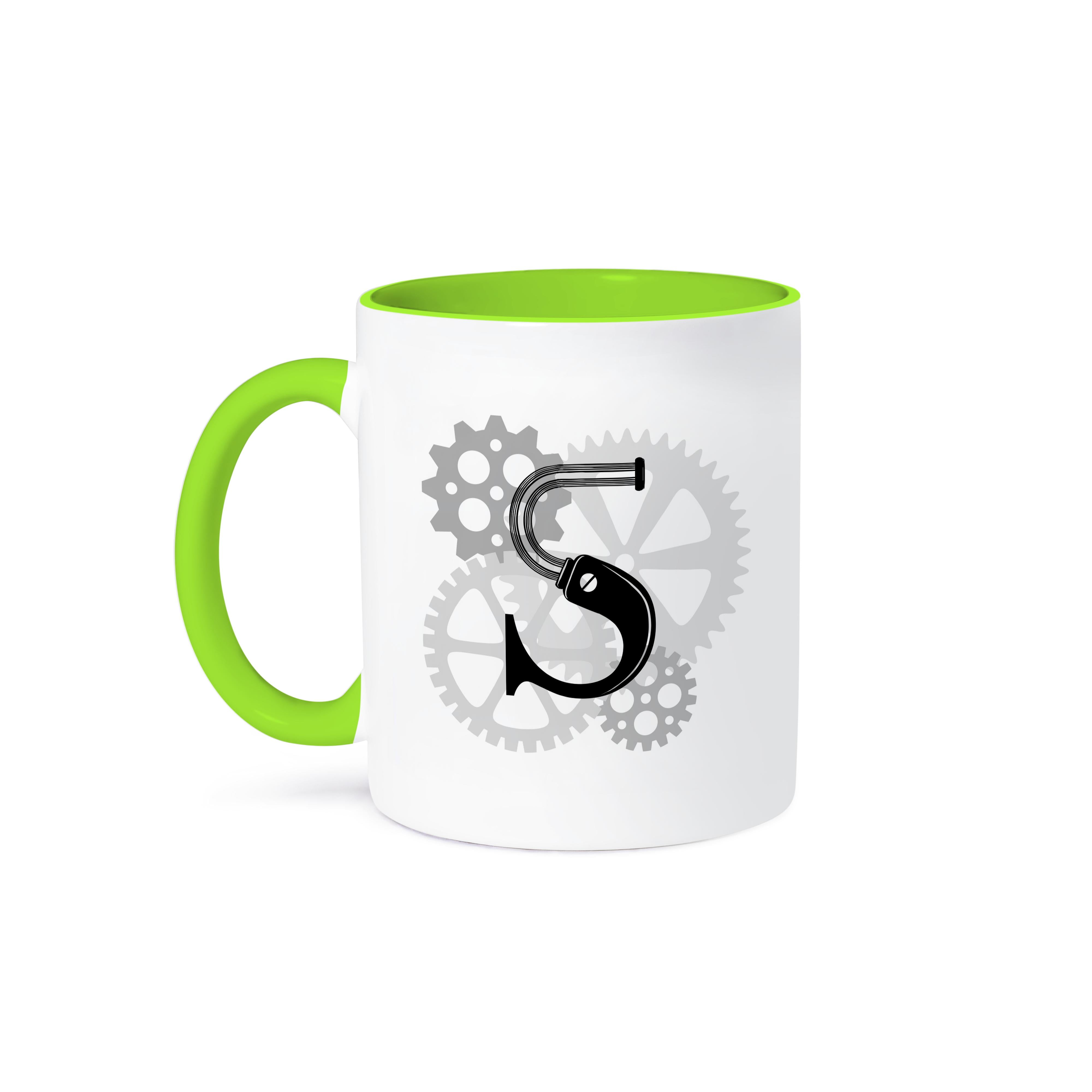 3dRose, Grey cogs, gears. Mechanics, machinery. Stunning black letter S ...
