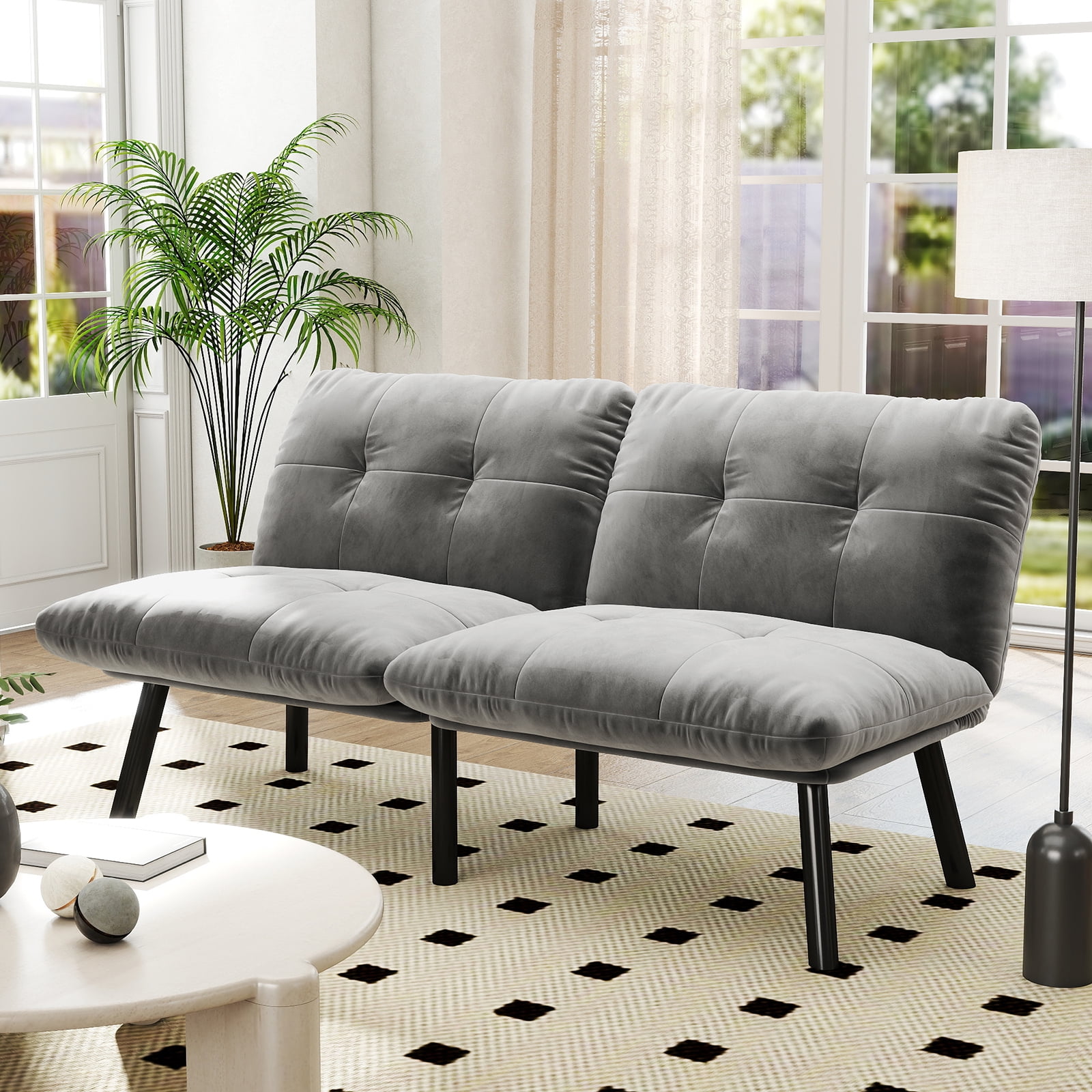 Grey Convertible Folding Modern sofa Bed - Walmart.com
