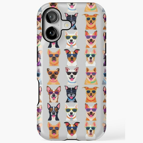 Grey Cool Canine Art Protective Phone Case 17 16 15 14 13 12 11 Pro Max ...