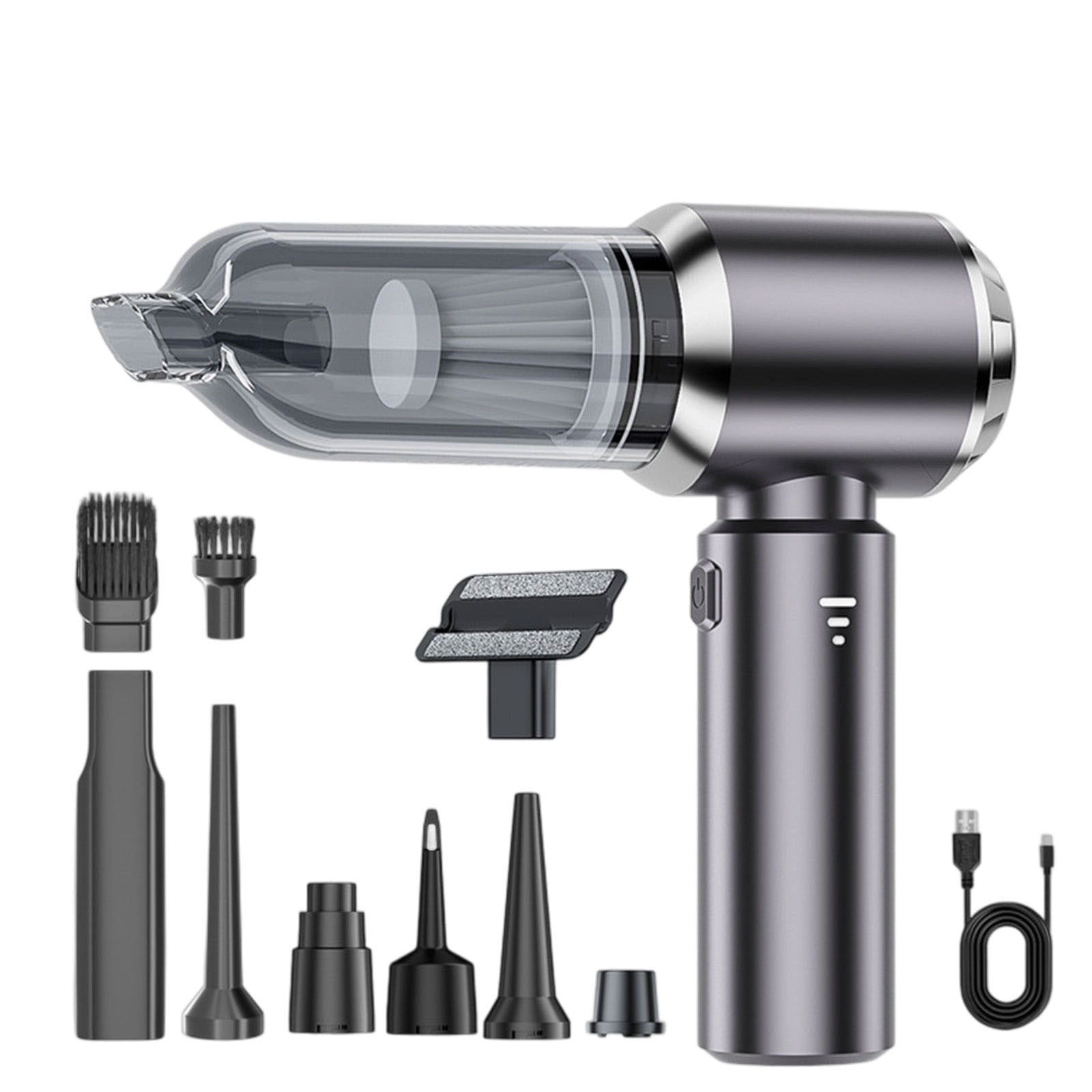 Grey Cordless Handheld Vacuum Cleaner 21X20X6.5CM Portable Home Blower ...