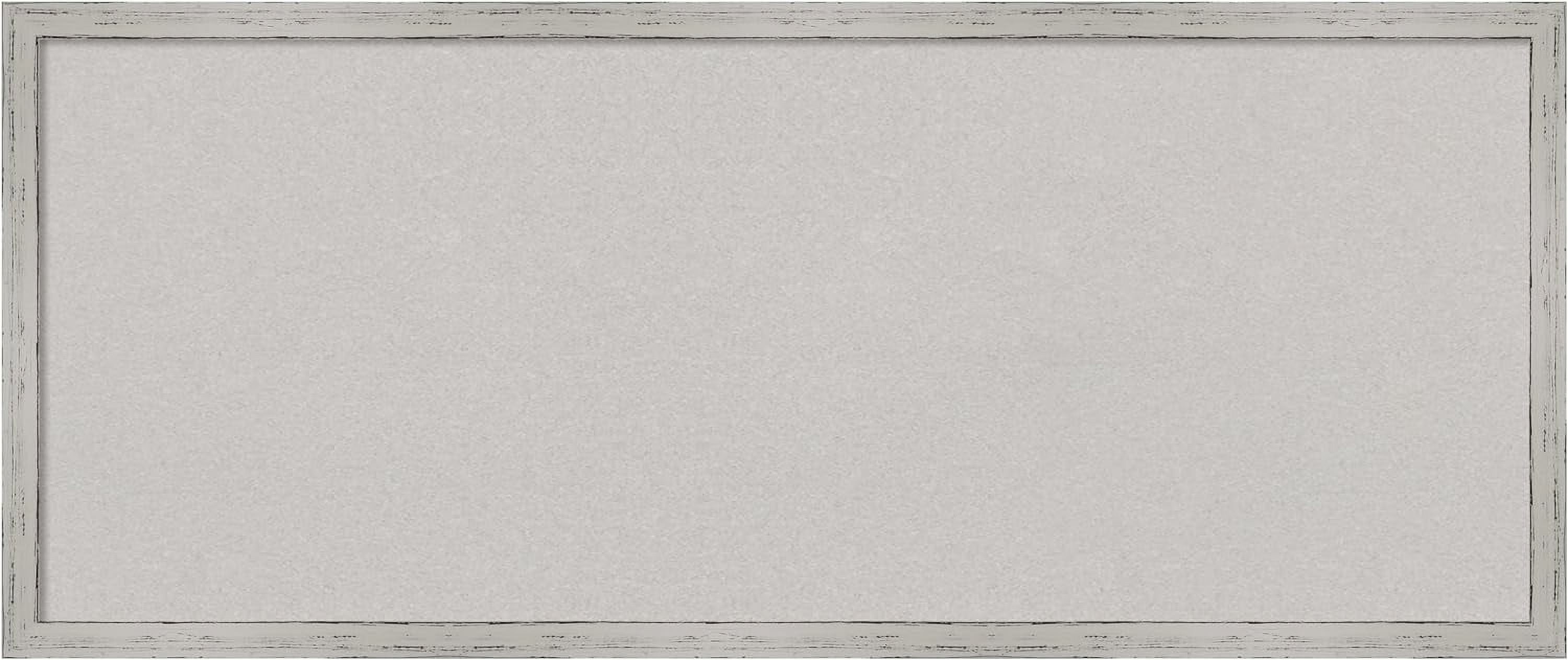 Grey Cork Board for Wall, 13x31 Vision Board th White Wood Frame ...