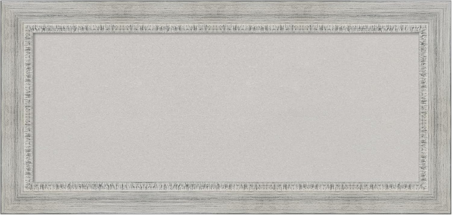 Grey Cork Board for Wall, 16x34 Vision Board th White Wood Frame ...