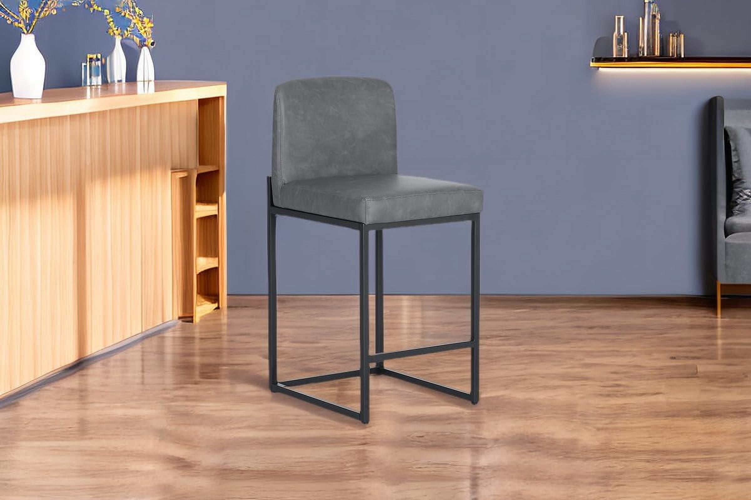 Grey Counter Height Bar Stool with Back for Kitchen Counter 24 Inch ...