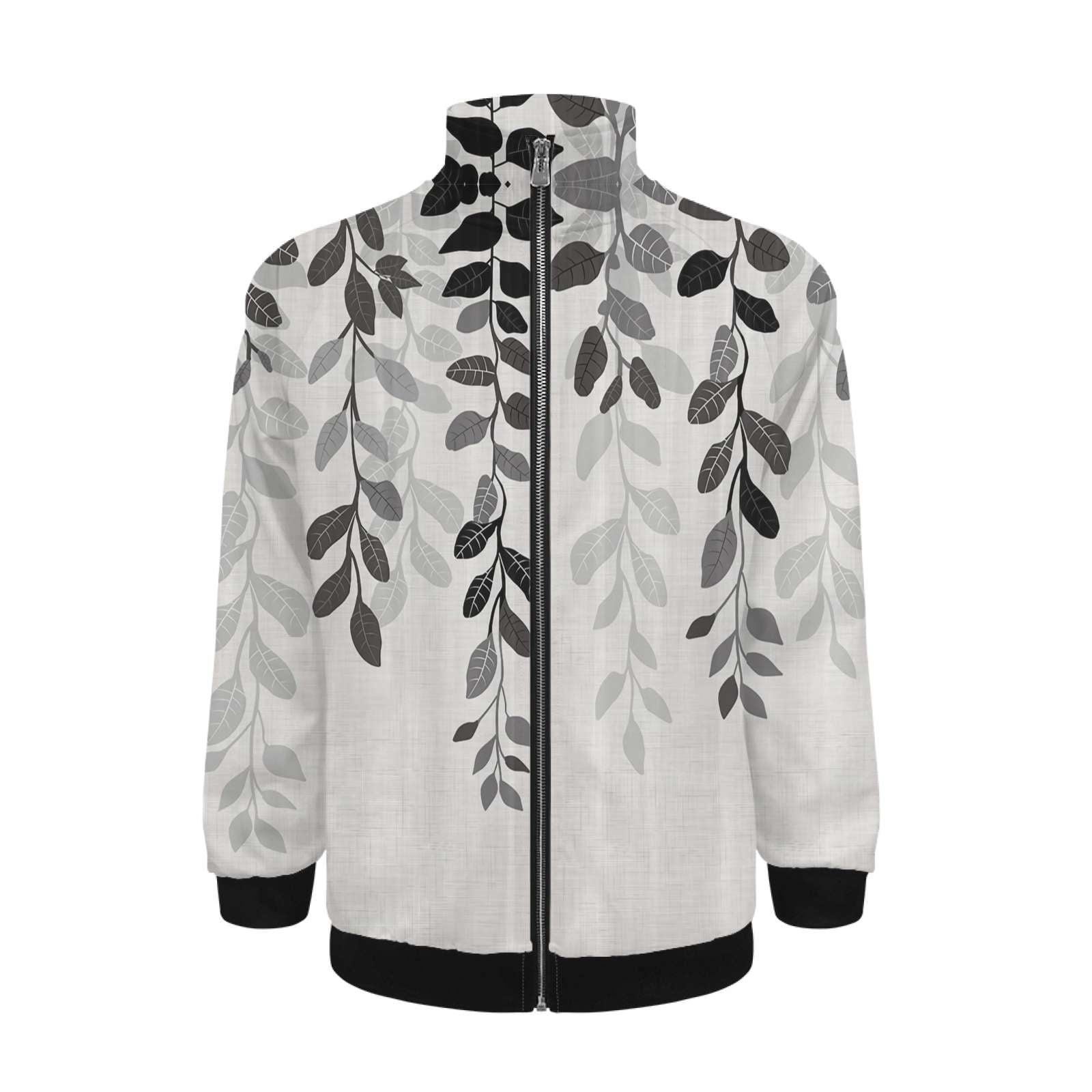 Grey Country Rustic Leaves Plant Jacket Men's Street Cool Long Sleeves ...