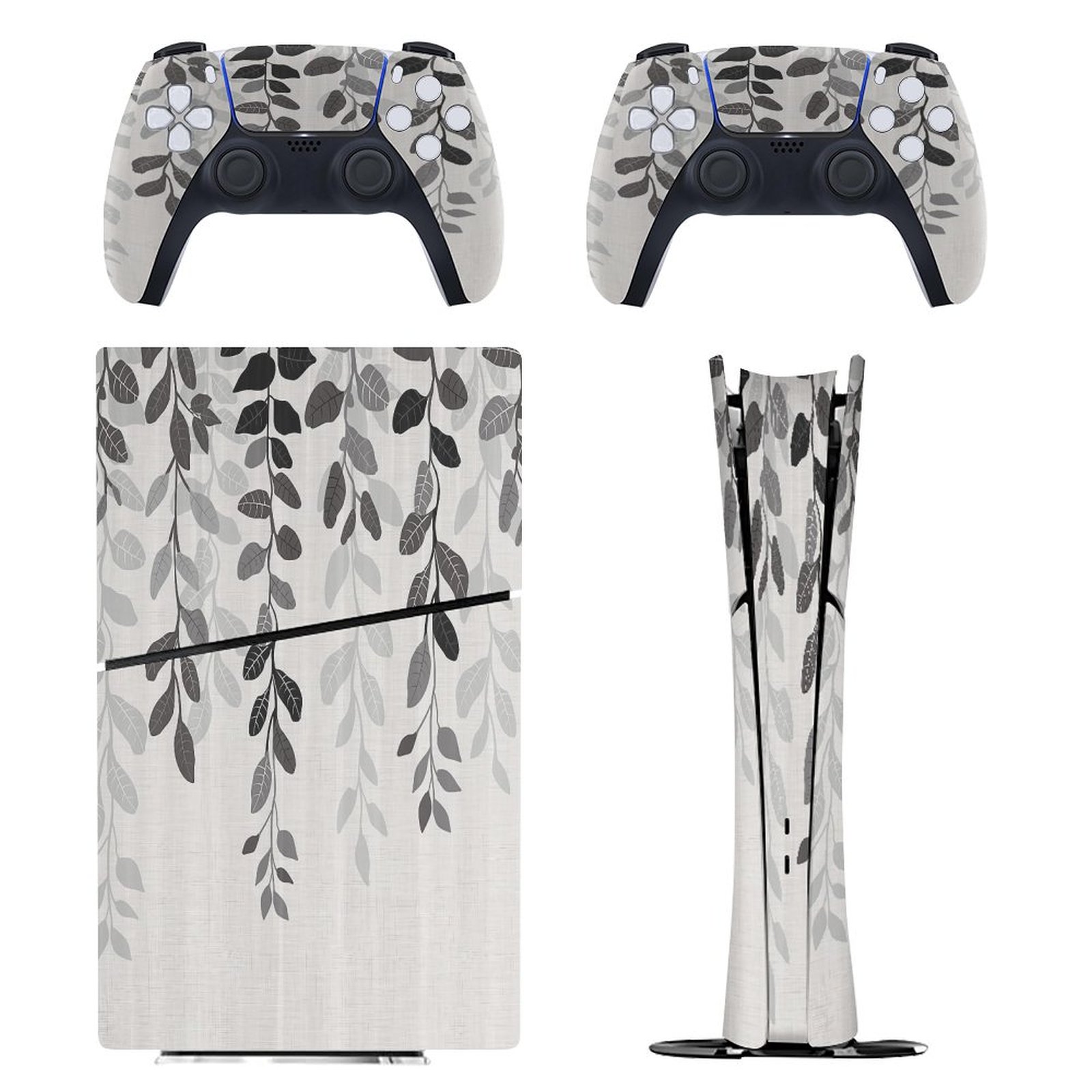 Grey Country Rustic Leaves Plant PS5/PS5 Pro/PS5 Slim Digital Disc Skin ...