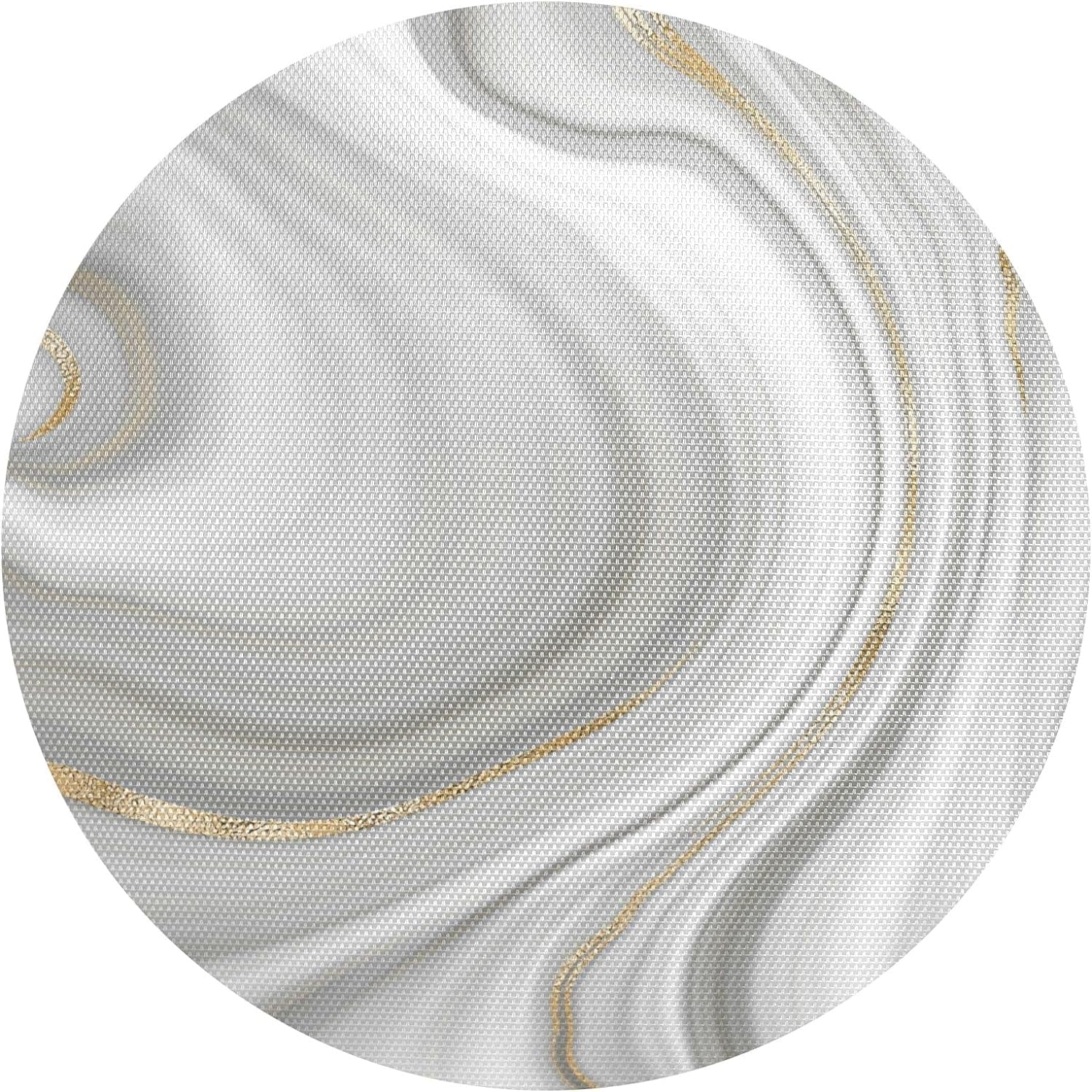 Grey Curly Marble with Golden Veins Round Place Mats Set of 1, Heat ...