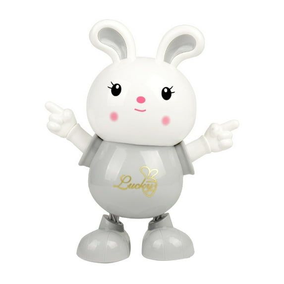 Grey Dancing Rabbit Toy With Light Effects Automatic Obstacle Avoidance ...