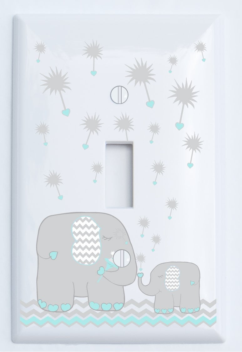 Grey Dandelion Elephant Light Switch Plates and Outlet Covers Elephant ...