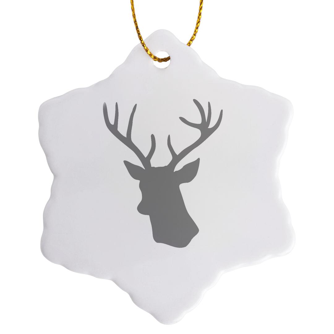 3drose, Grey Deer Head Silhouette on White. Modern Gray Stag with ...