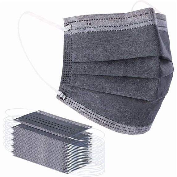 Grey Disposable Face Mask 100 Pcs Grey Face Masks 3 Ply Protection ...