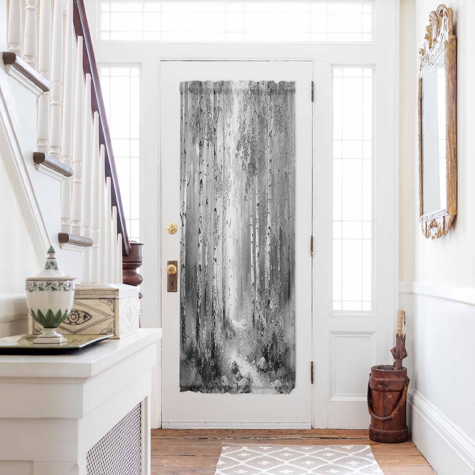 Grey Door Curtains for Door Window, French Sidelight Front Back Door ...