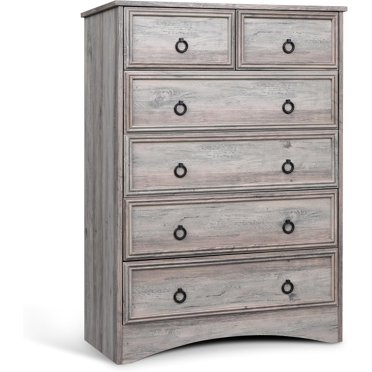 Free Shipping! Gymax 6 Drawer Chest Dresser Clothes Storage Bedroom Tall Furniture Cabinet White ...