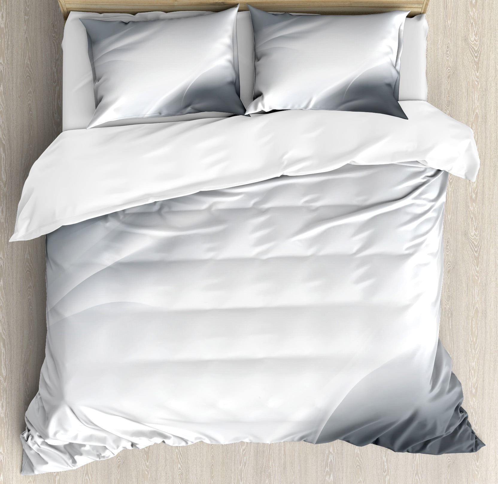 Grey Duvet Cover Set, Abstract Framework with Ombre Inspired Design ...