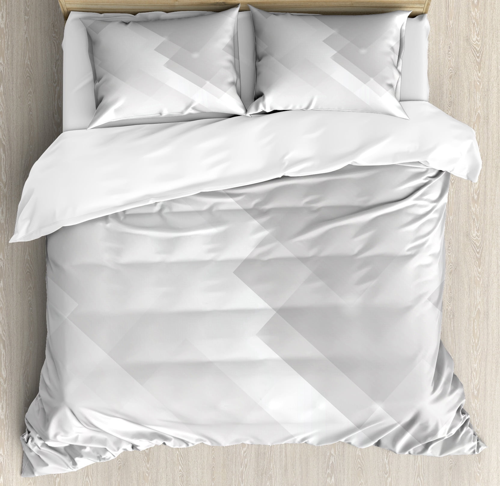 Grey Duvet Cover Set, Abstract Soft Tones Featured Perspective Stripes ...