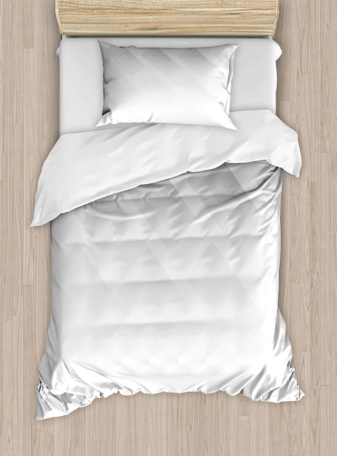 Grey Duvet Cover Set, Blur Poster Display with Simplistic Square Shapes ...
