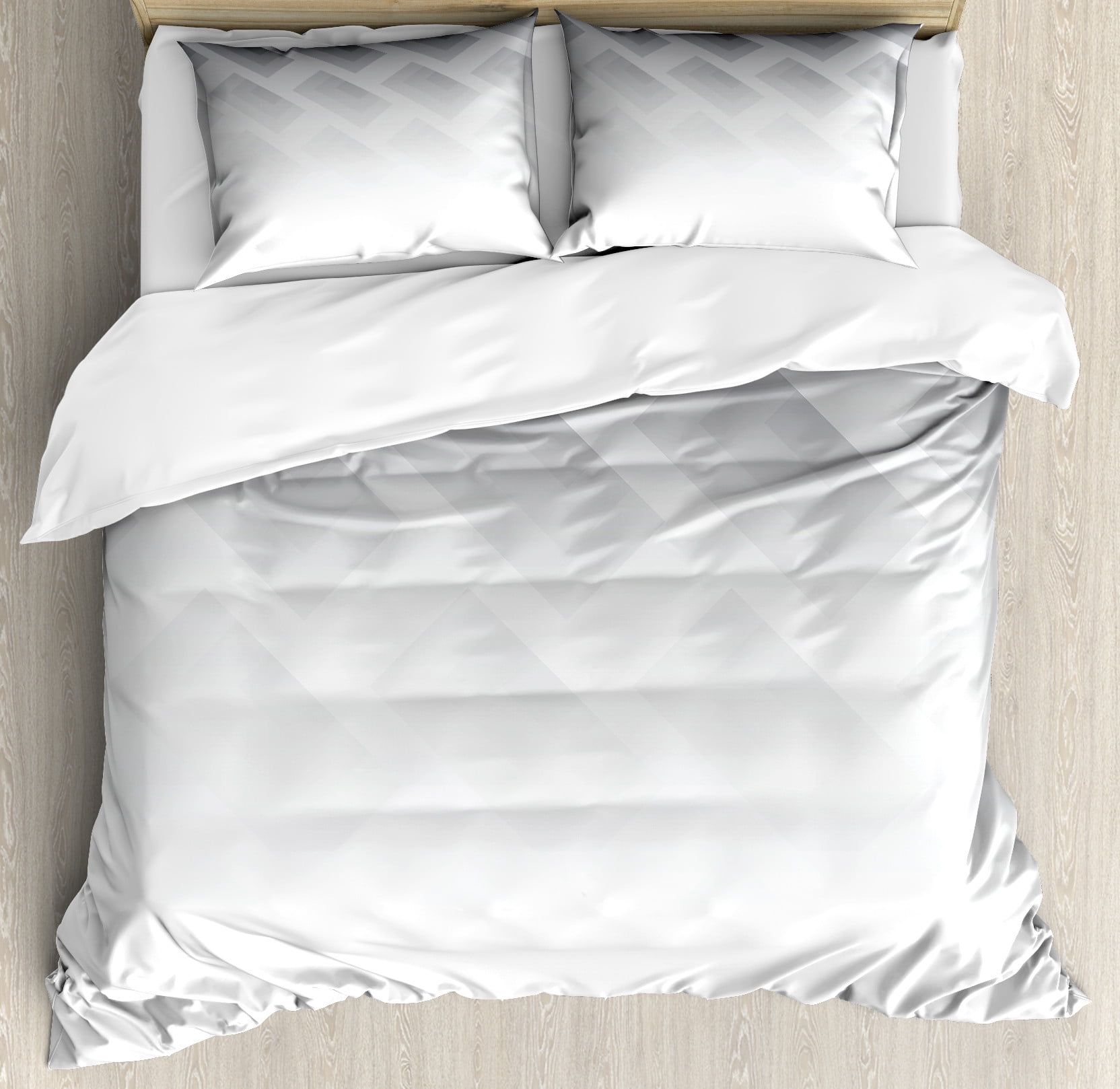 Grey Duvet Cover Set, Blur Poster Display with Simplistic Square Shapes ...