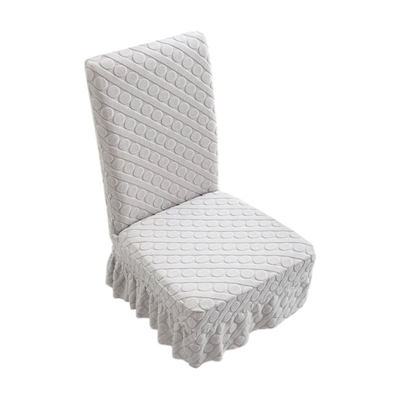 Grey Elastic Jacquard Skirt Chair Covers 21.65X18.11 Inch 360 Degree ...