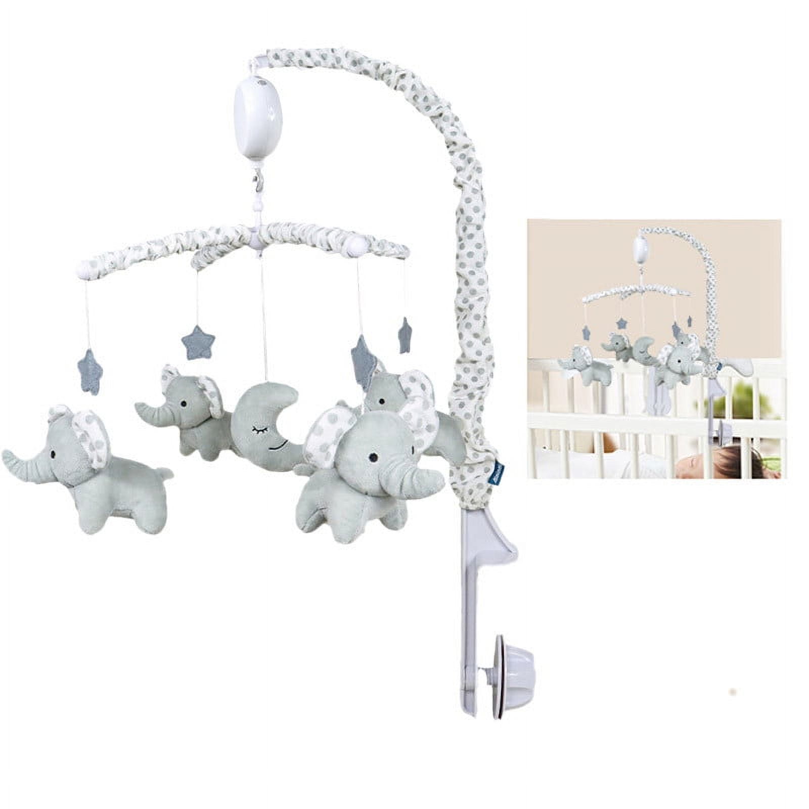 Grey Elephant Crib Mobile Soft Grey Musical Baby Crib Cute Elephant ...