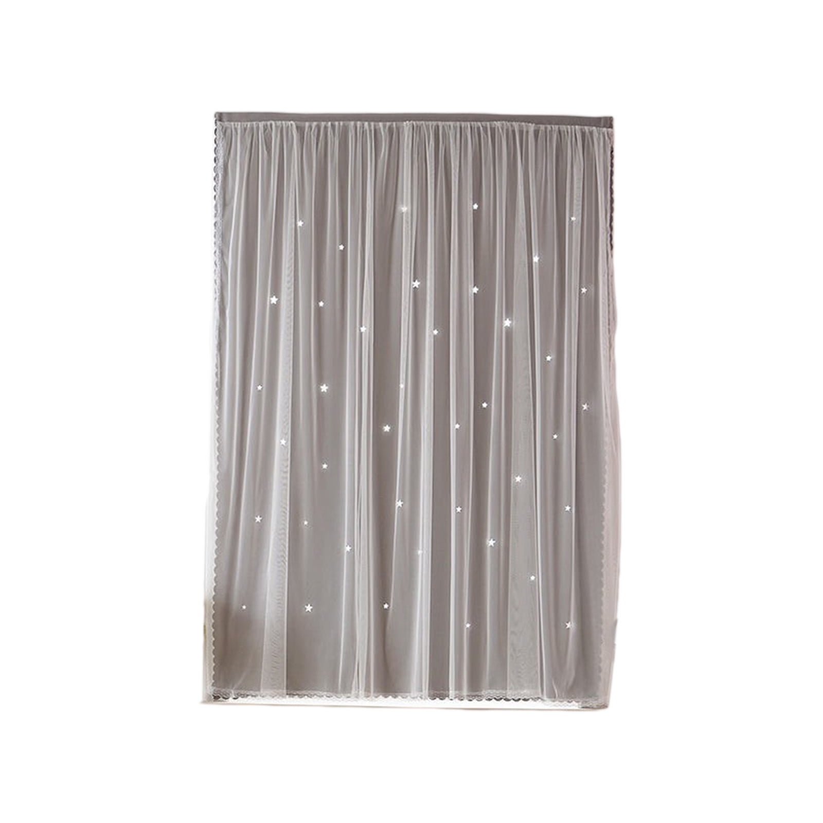 Grey Embroidered Sheer Curtains Light Filtering Opaque Window Screen ...