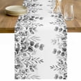Grey Eucalyptus Leaves Cotton Linen Rectangle Table Runners 13"x108 ...