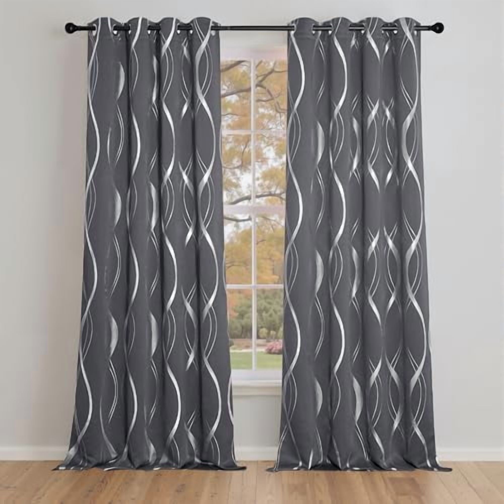 Grey Extra Long Blackout Curtains 120 inches Long 2 Panels Set for ...