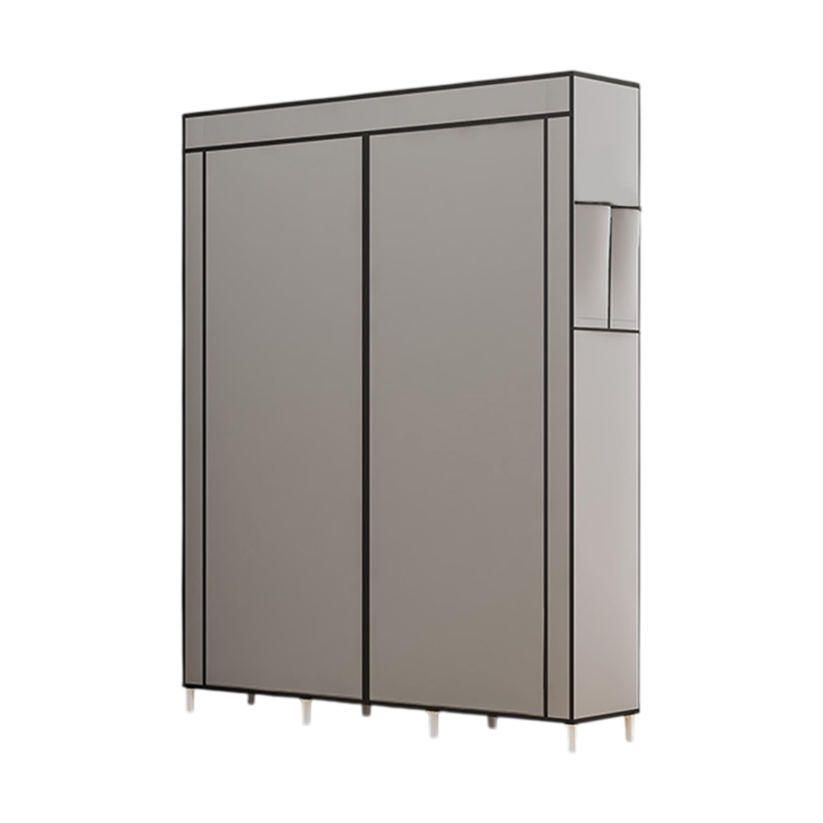 Grey Fabric Closet Organizer Portable Wardrobe Storage Cabinet With ...
