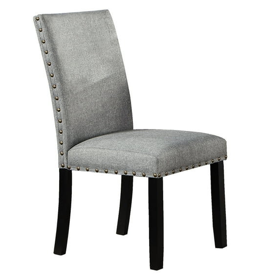 Grey Fabric Dining Chairs, Contemporary, Set of 2, 38-inch Tall ...