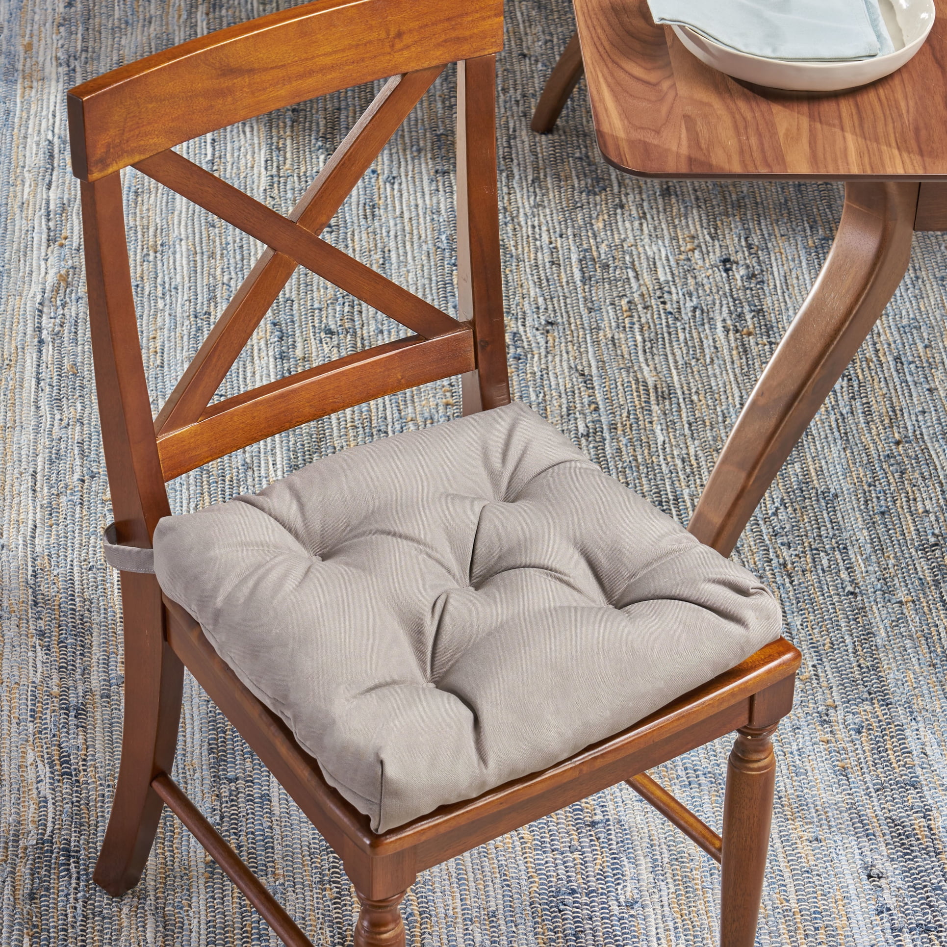 Grey Fabric Outdoor Chair Seat Pad, 16.24" X 3.11", 10.91lb, Improve ...