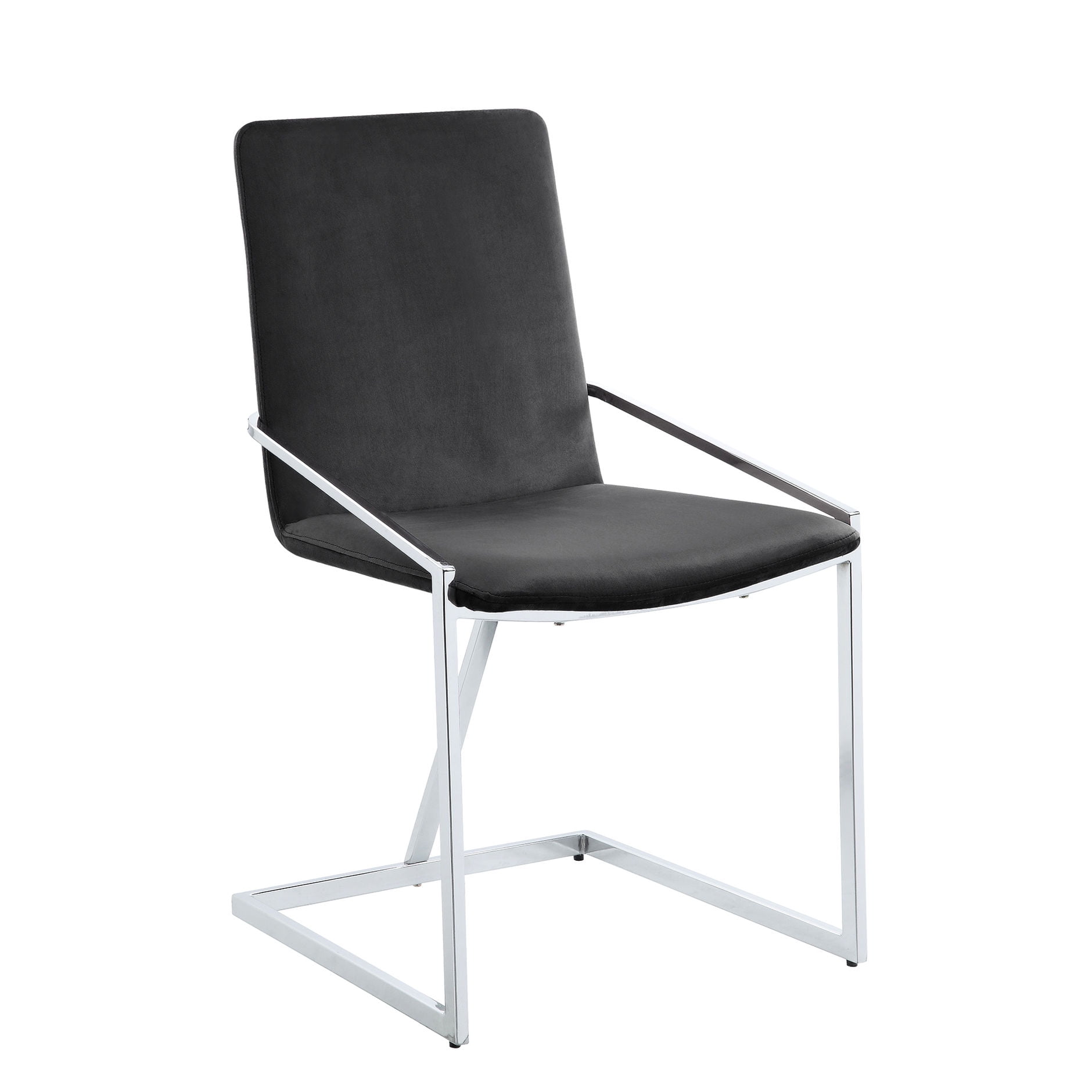 Grey Fabric Side Chairs (Set of 2) | Stable Sled Base for Dining Room ...