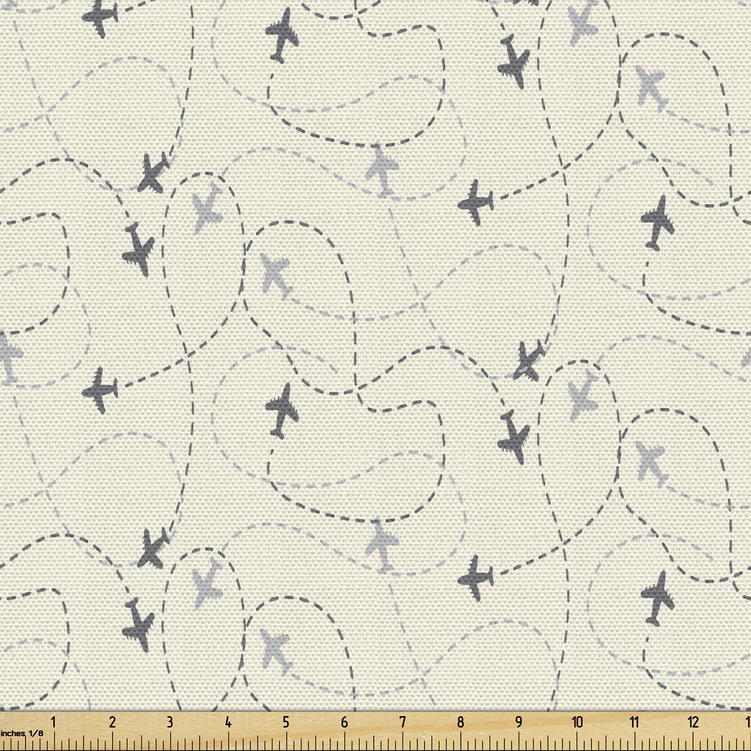 Ambesonne Airplane Print Fabric by the Yard Upholstery, Minimal ...