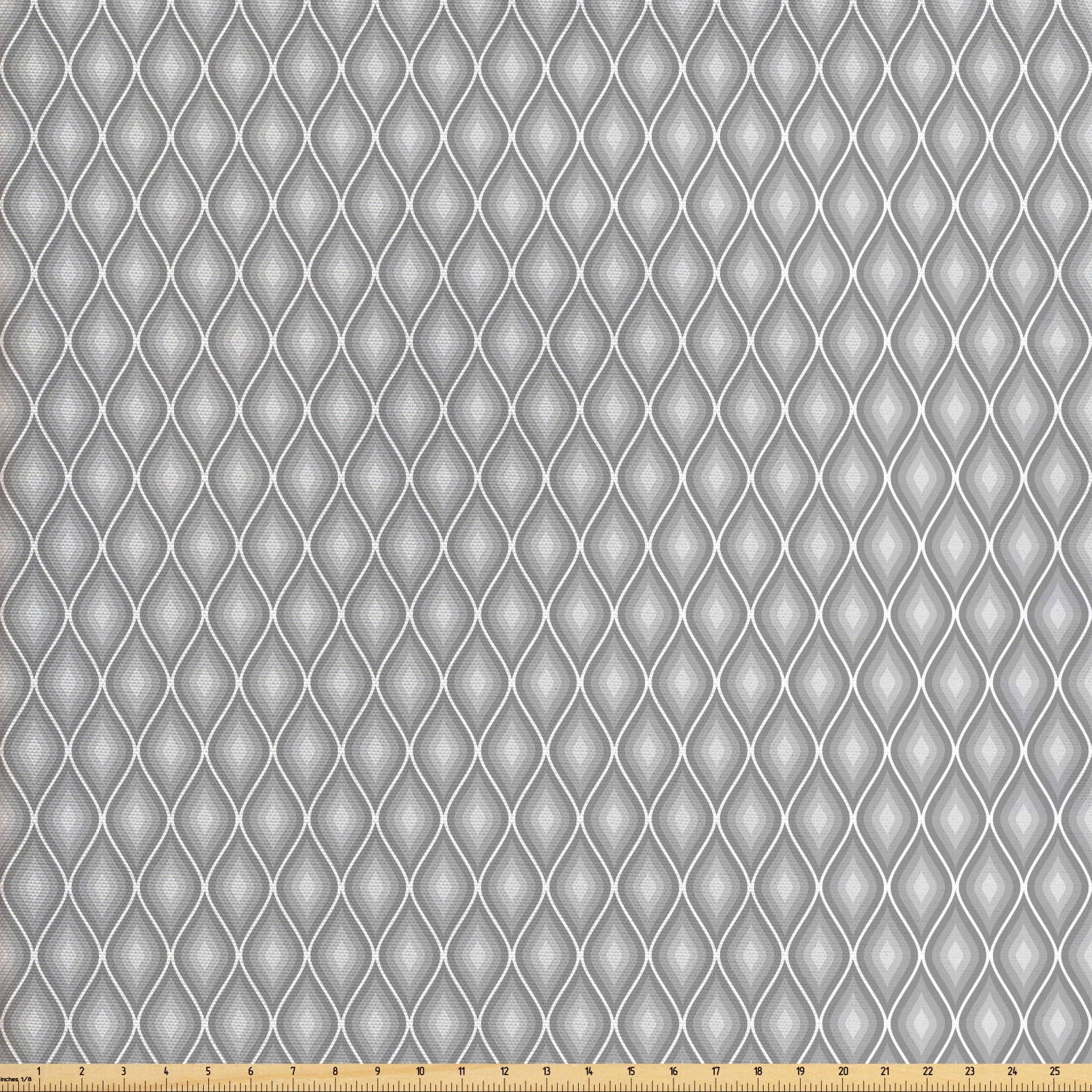 Grey Fabric by the Yard, Rhombus Forms in Victorian Dual Linked Bound ...