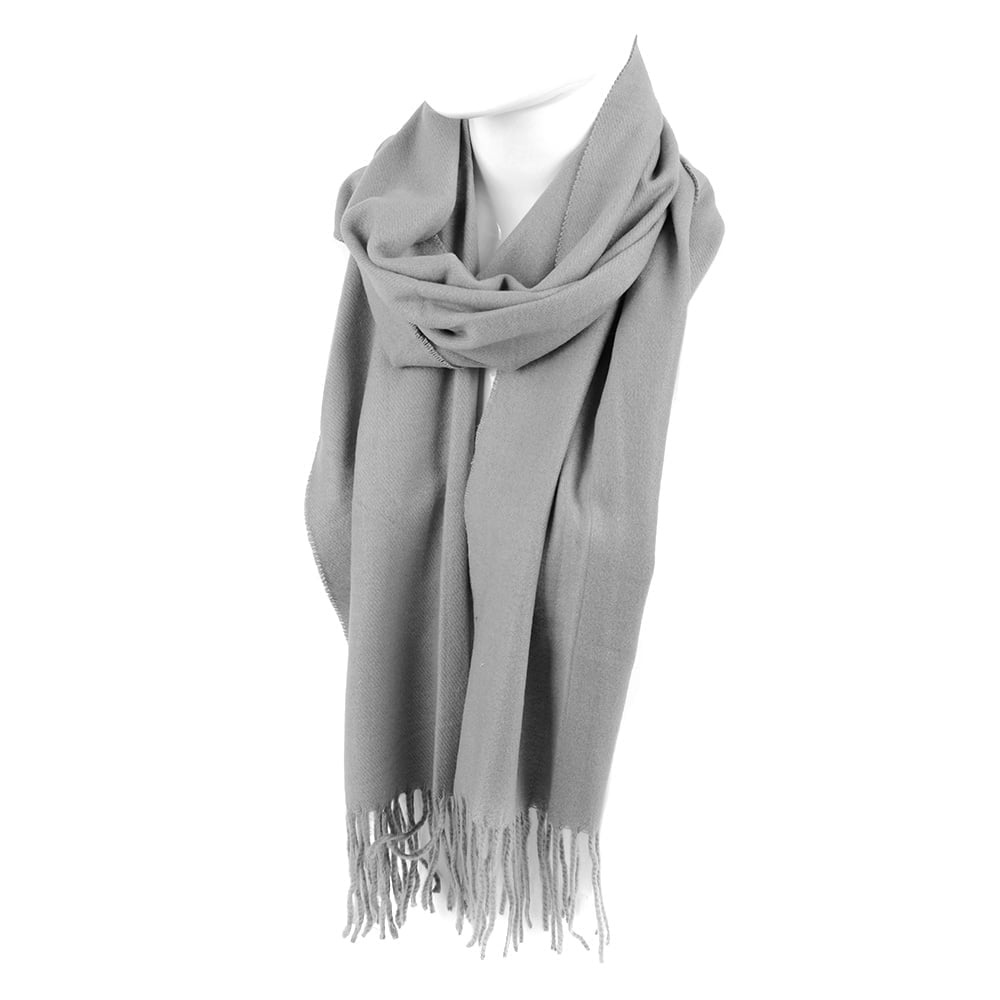 Grey Fall/Winter Scarf for Men & Women-Solid Color Acrylic Scarves ...